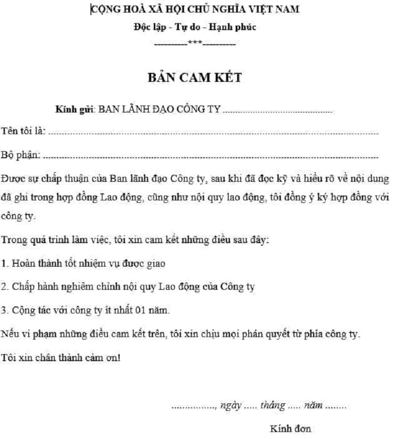 Mẫu biên bản cam kết không tái phạm và hướng dẫn chi tiết